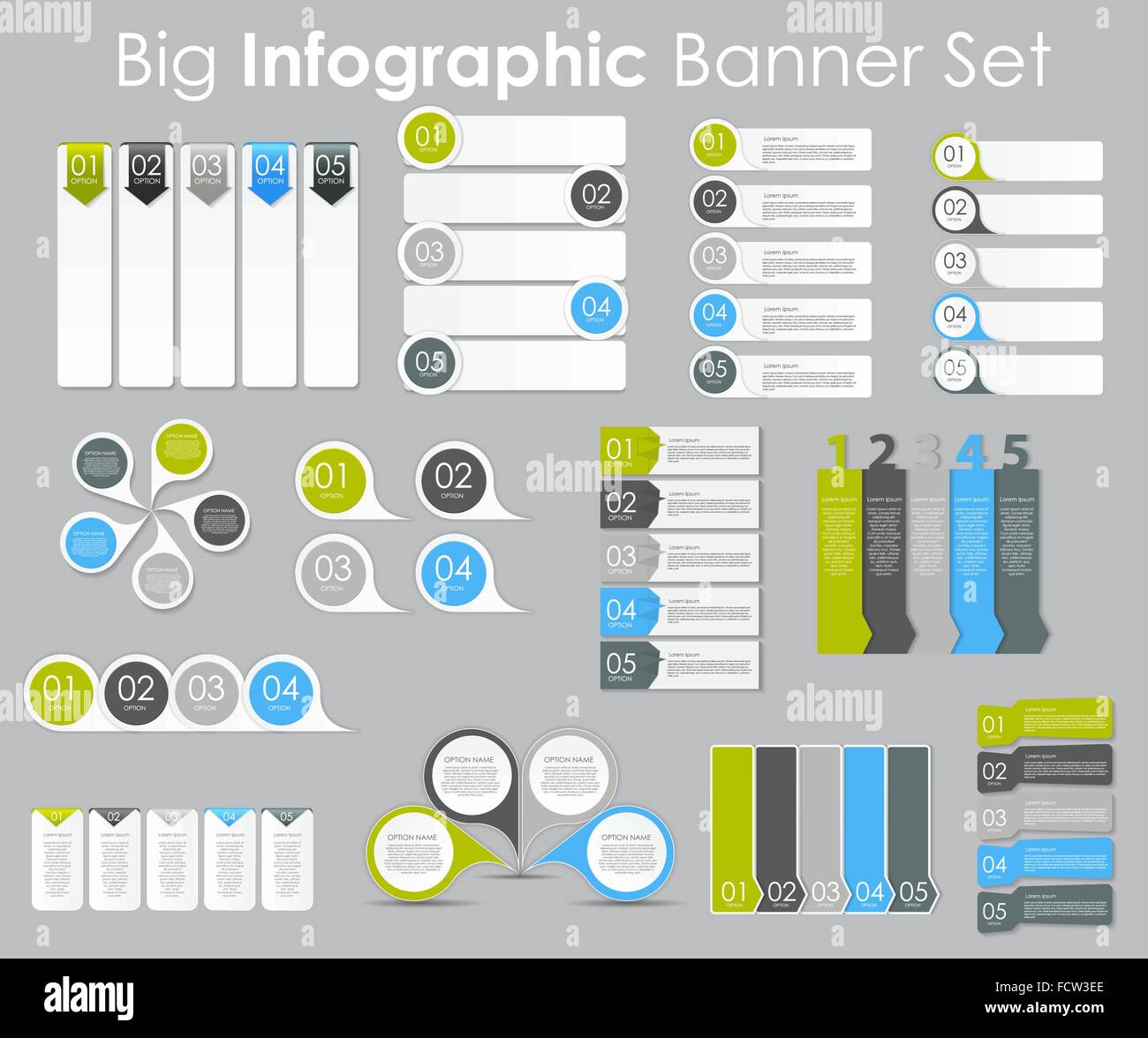 Big Set of Infographic Banner Templates for Your Business Vector Stock ...