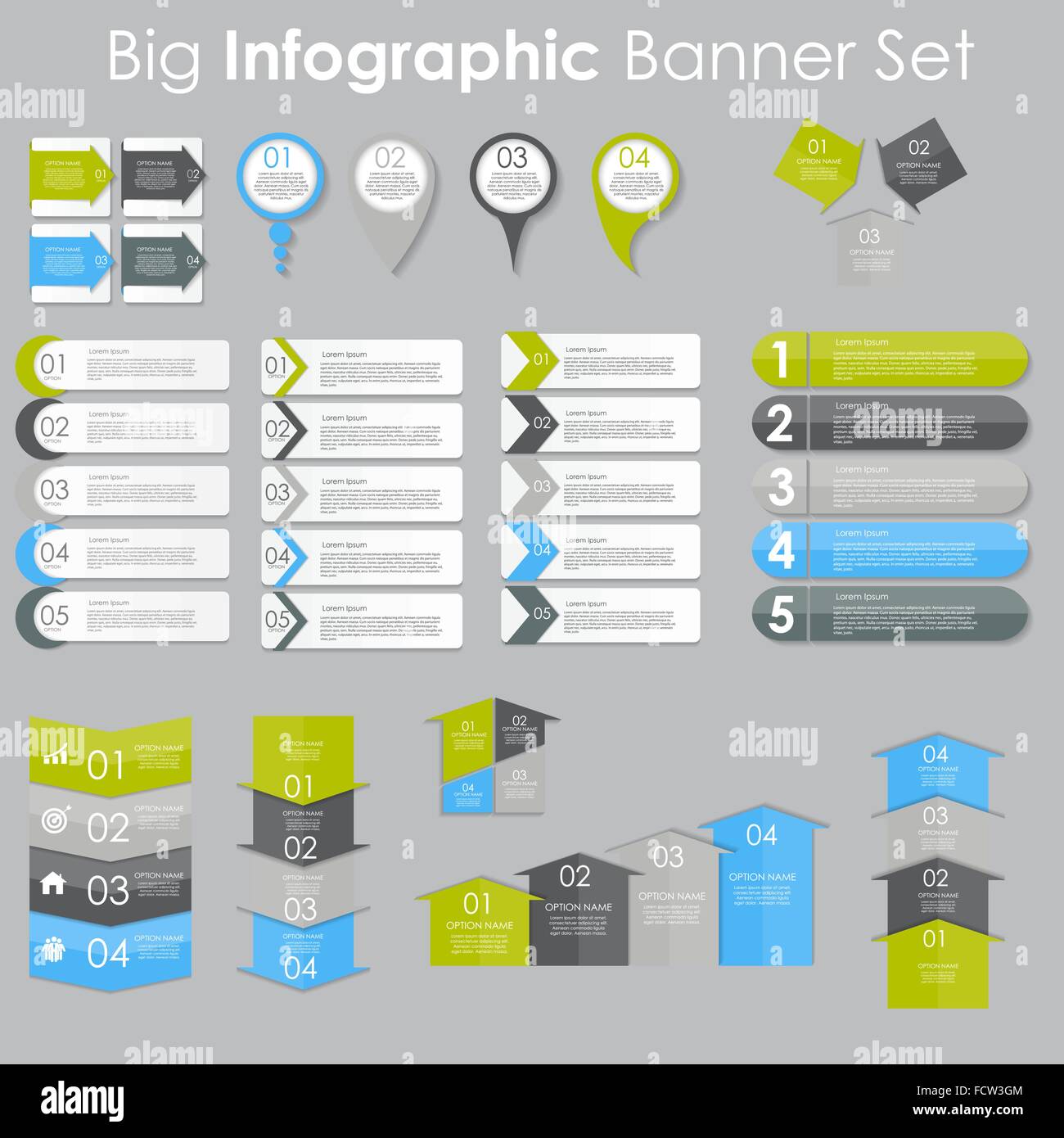 Big Set of Infographic Banner Templates for Your Business Vector Stock ...