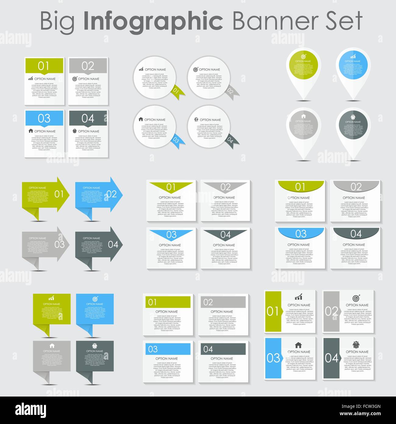Big Set of Infographic Banner Templates for Your Business Vector Stock ...