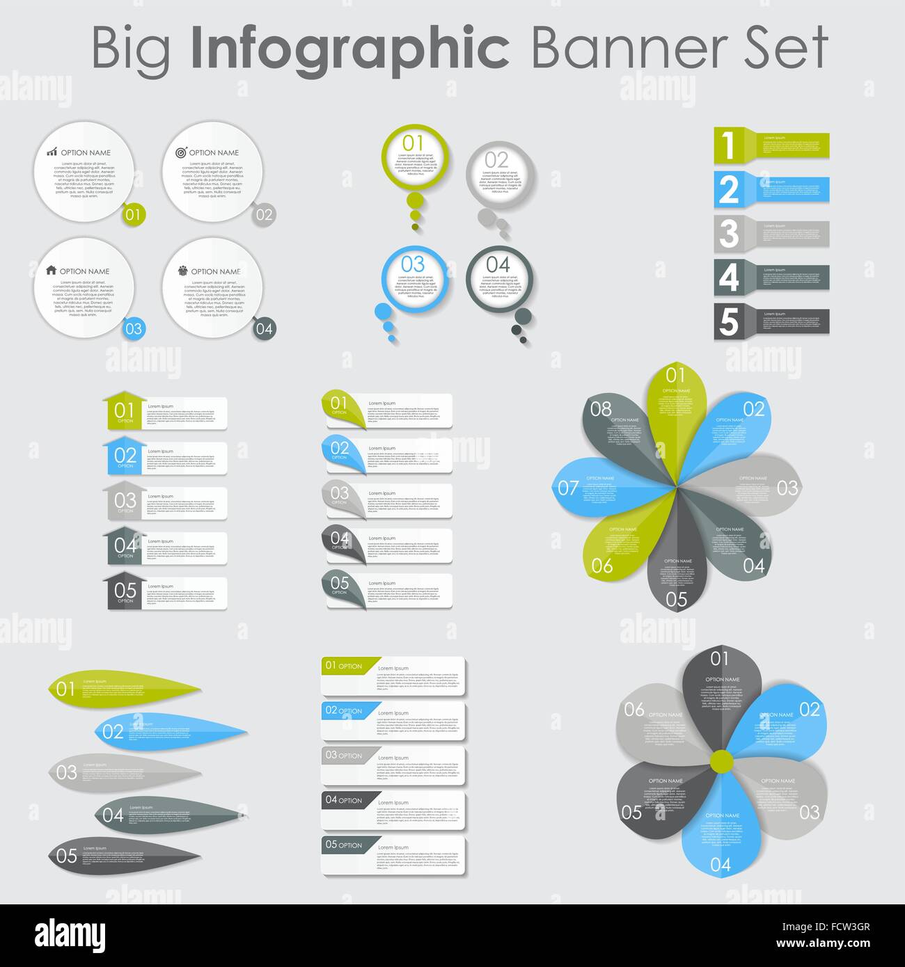 Big Set of Infographic Banner Templates for Your Business Vector Stock ...
