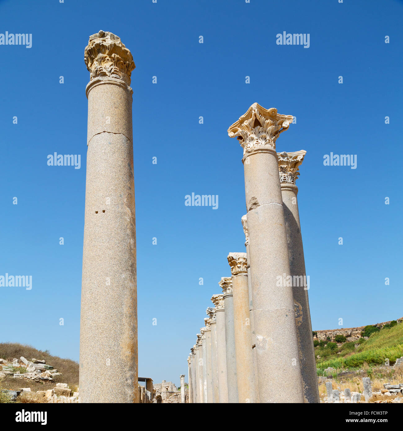 old construction in asia turkey the column and the roman temple Stock ...