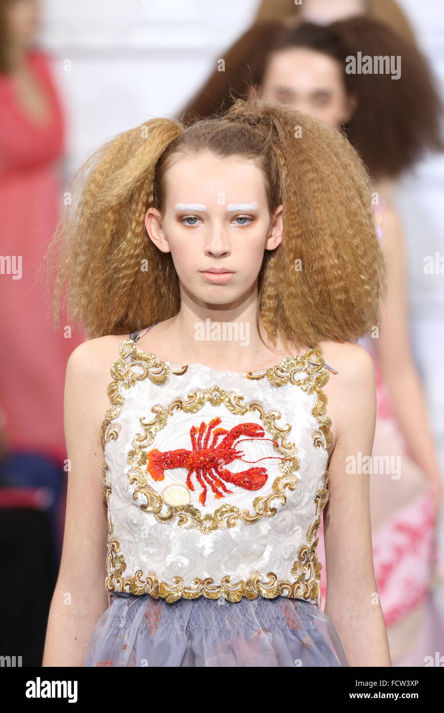 Paris, France. 25th Jan, 2016. A model wears a creation by French ...