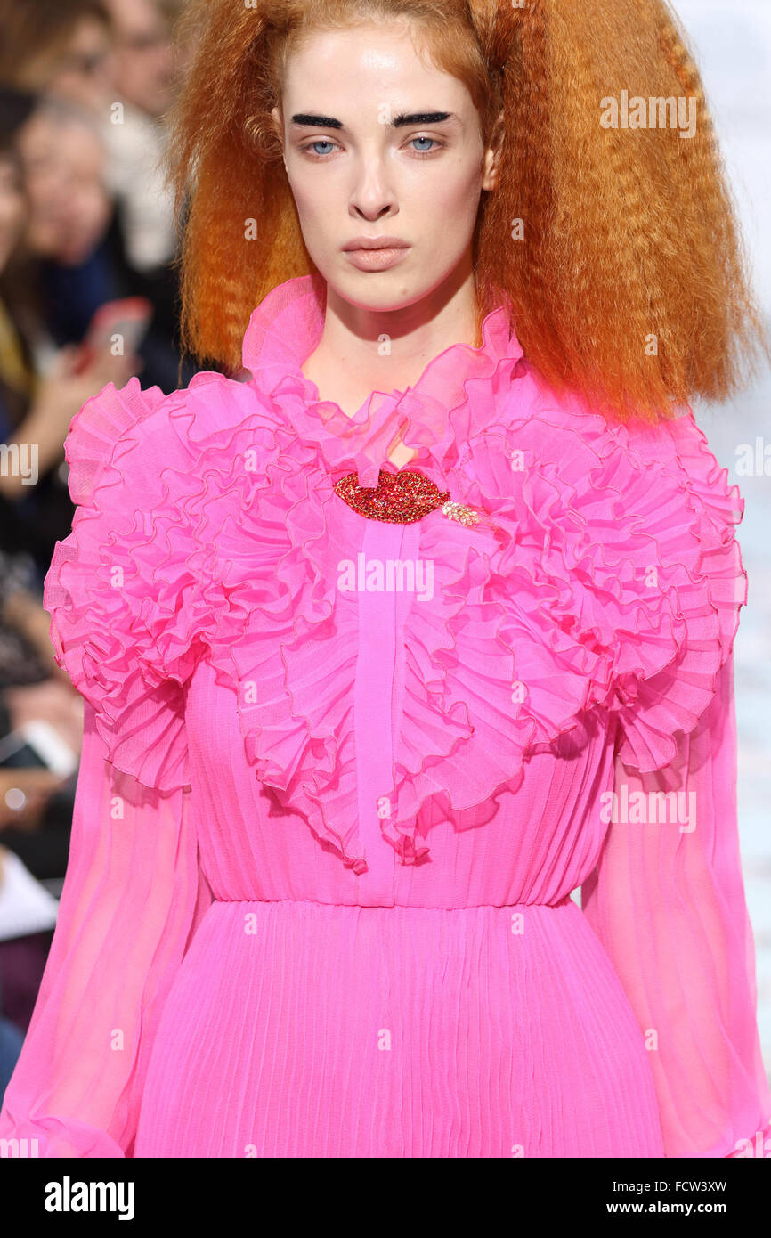 Paris, France. 25th Jan, 2016. A model wears a creation by French ...