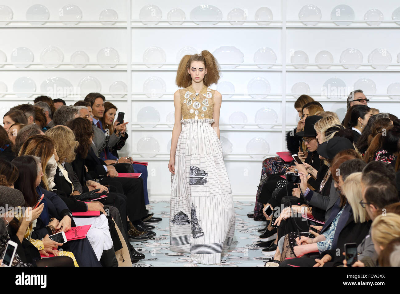 Paris, France. 25th Jan, 2016. A model wears a creation by French ...