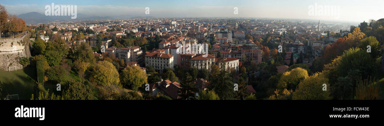 Citta Bassa (Lower Town) in Bergamo, Lombardy, Italy. Panoramic view ...