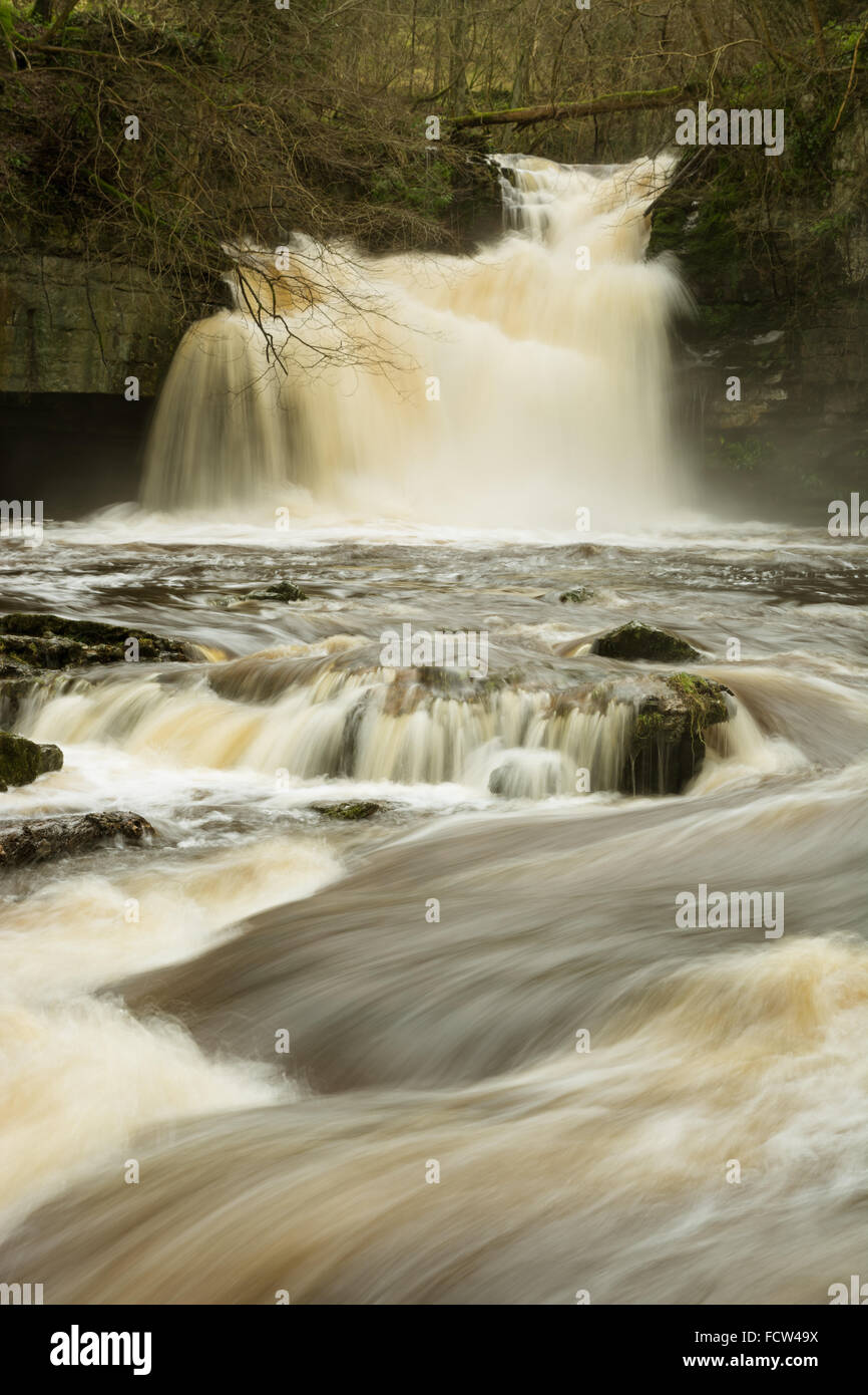 West Burton Falls 'Cauldron Force', in the Yorkshire Dales Stock Photo ...