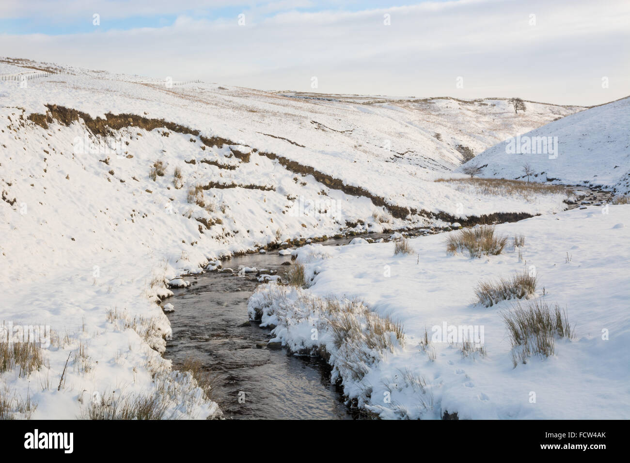 Stream in a snowy landscape Stock Photo - Alamy