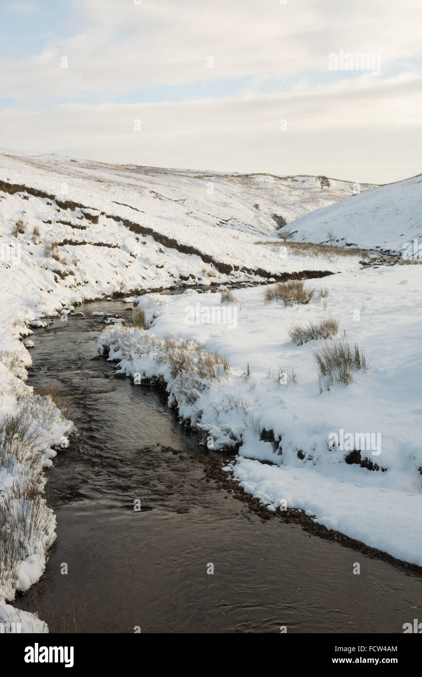 Stream in a snowy landscape Stock Photo - Alamy