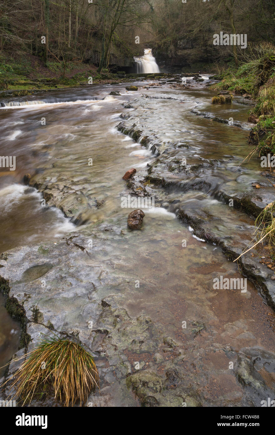 West Burton Falls 'Cauldron Force', in the Yorkshire Dales Stock Photo ...