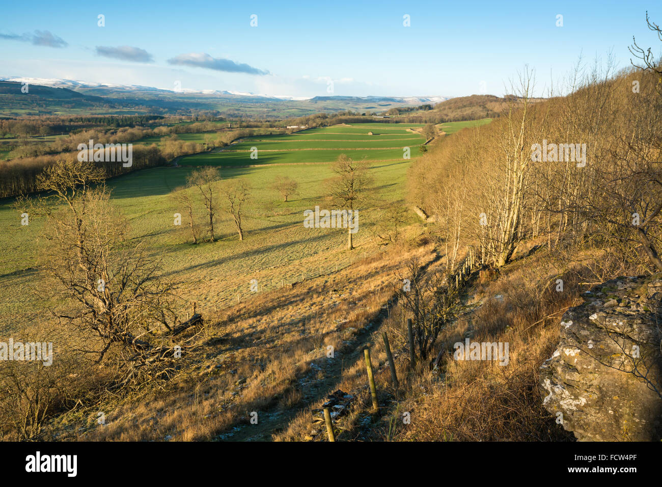 Winter view down Wensleydale in the Yorkshire Dales Stock Photo - Alamy