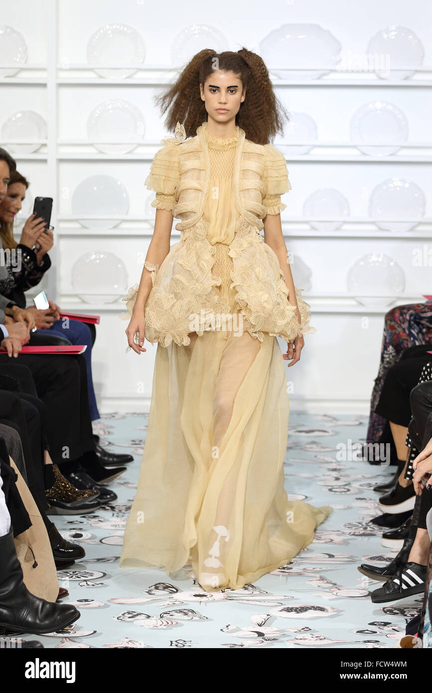 Paris, France. 25th Jan, 2016. A model wears a creation by French ...