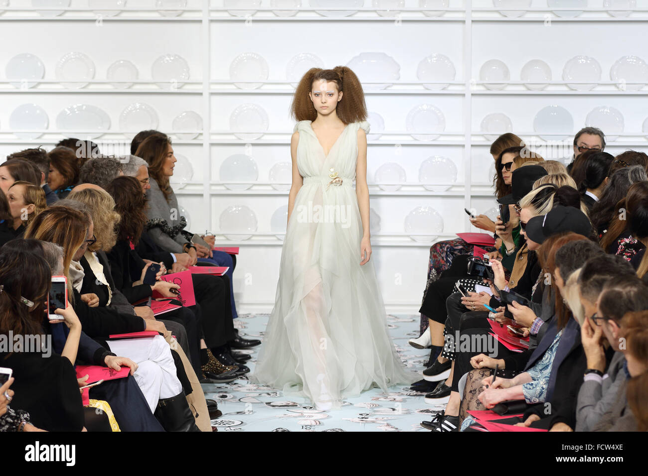 Paris, France. 25th Jan, 2016. A model wears a creation by French ...