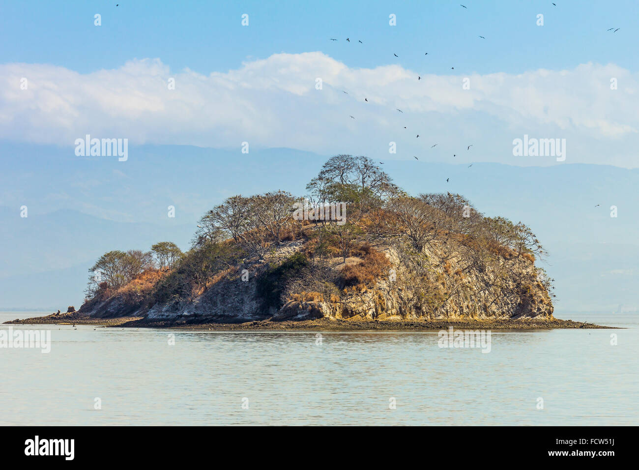 Pajaros Island, known for it's teeming birdlife, on Gulf of Nicoya west ...