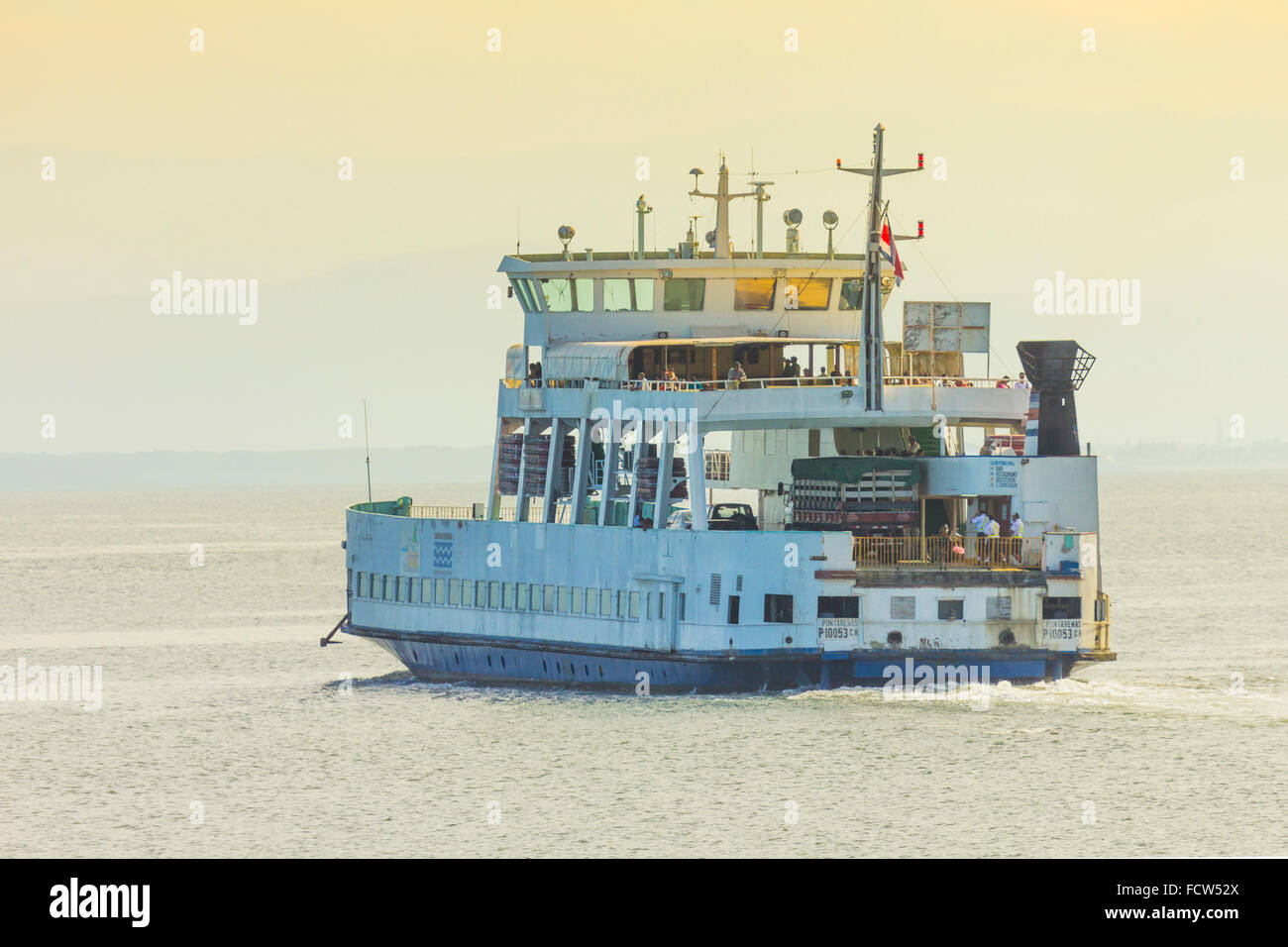 Car ferry to Puntarenas at Playa Naranjo on south coast of the Nicoya ...