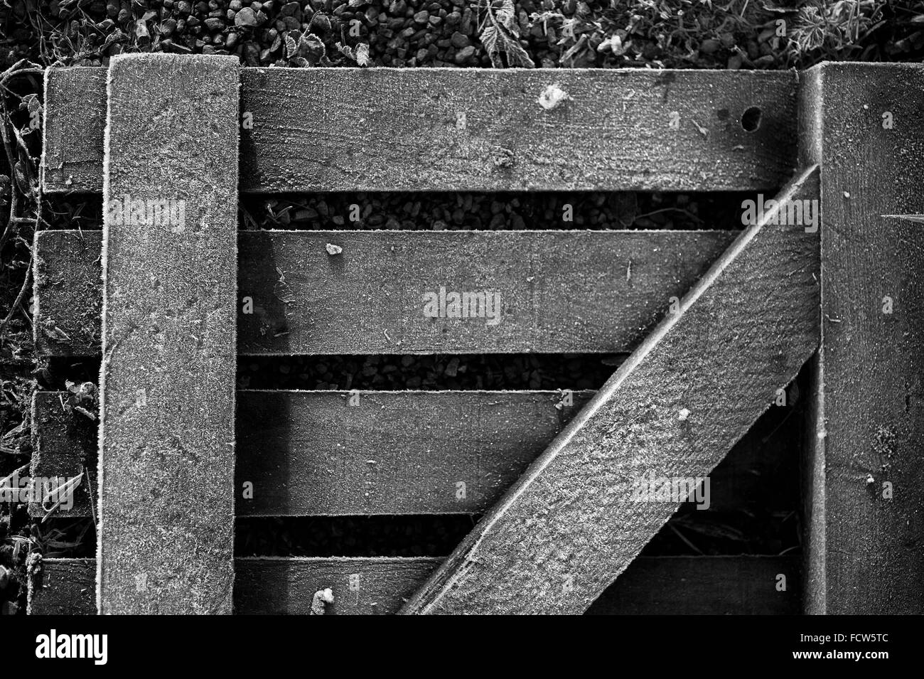 White wooden gate Black and White Stock Photos & Images - Alamy