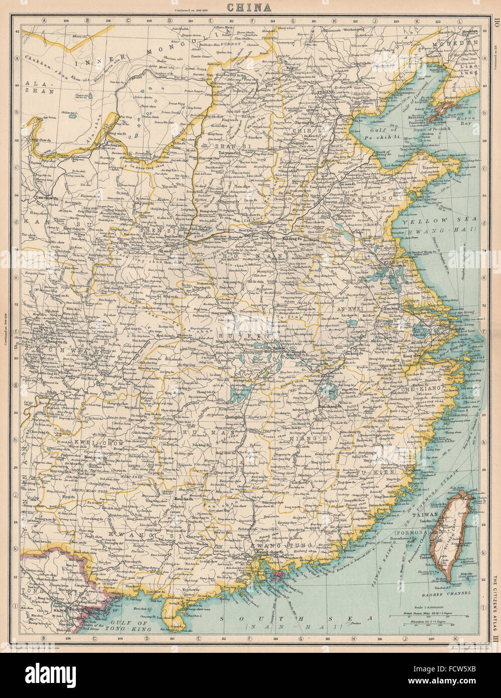 CHINA: Port Arthur (Ryojun) Formosa Taiwan as Japanese. BARTHOLOMEW, 1924 map Stock Photo - Alamy