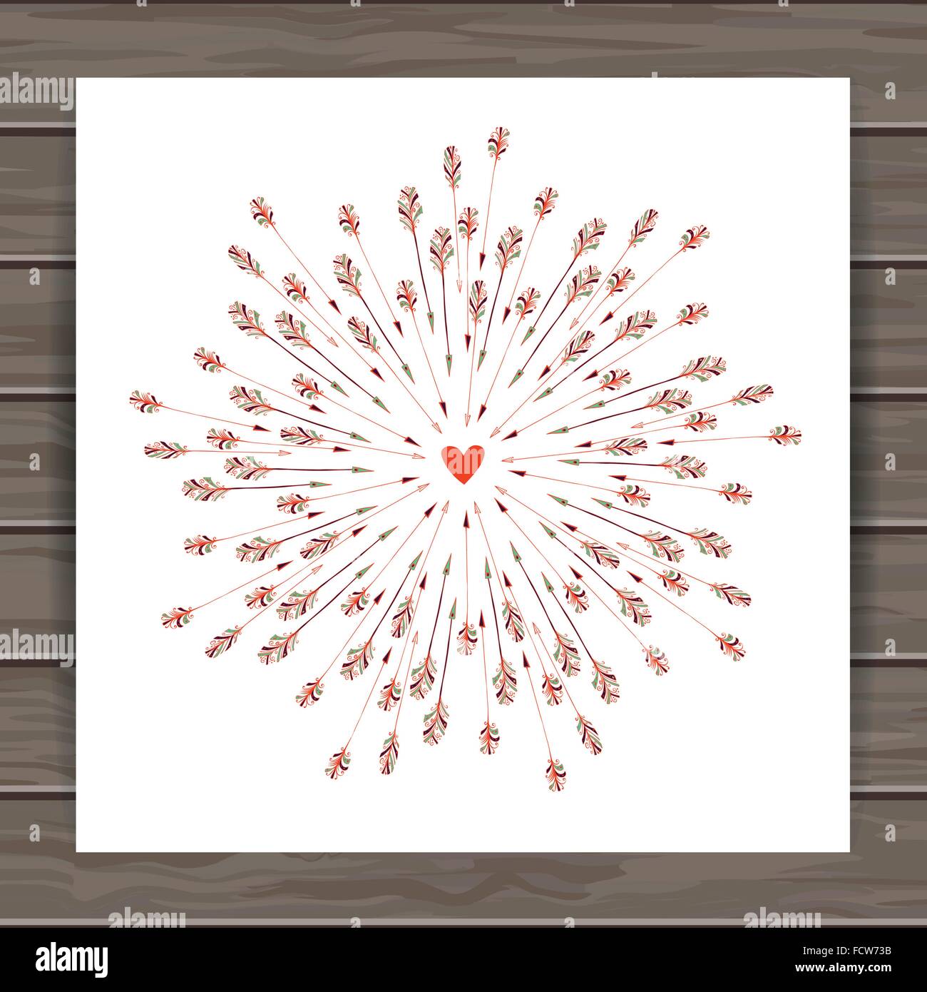 Valentines day cards with heart and arrows Stock Vector Image & Art - Alamy