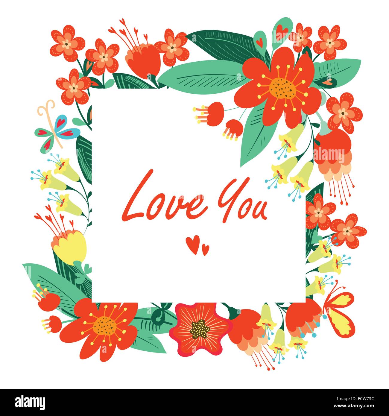 Happy valentines day floral card Stock Vector Image & Art - Alamy