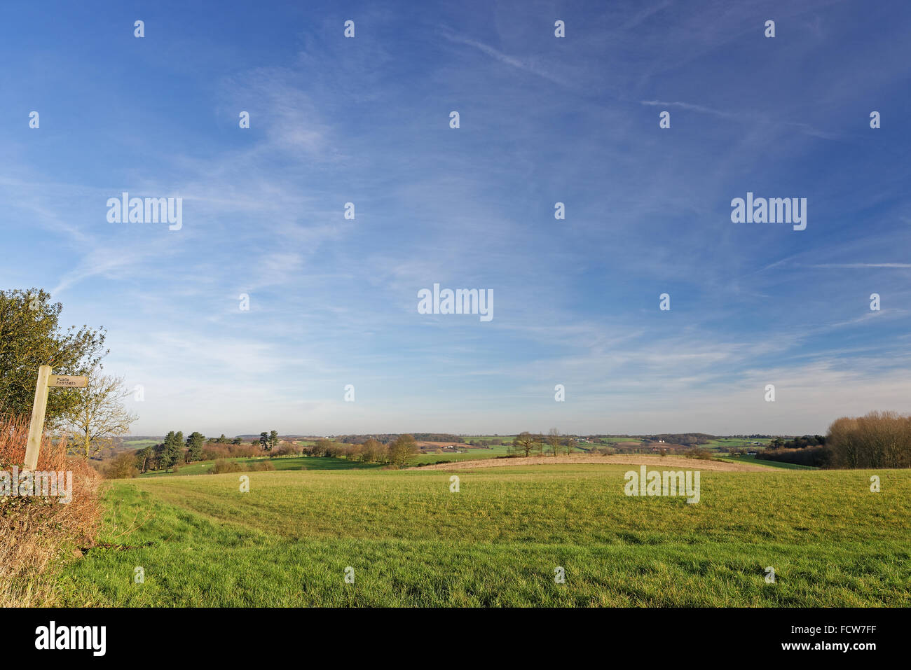 View across the River Stour valley in Suffolk,UK. An area made famous ...
