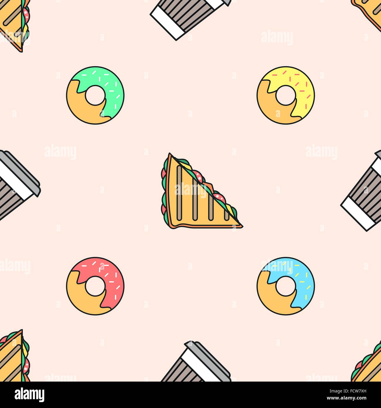 Coffee cup donut on Stock Vector Images - Alamy