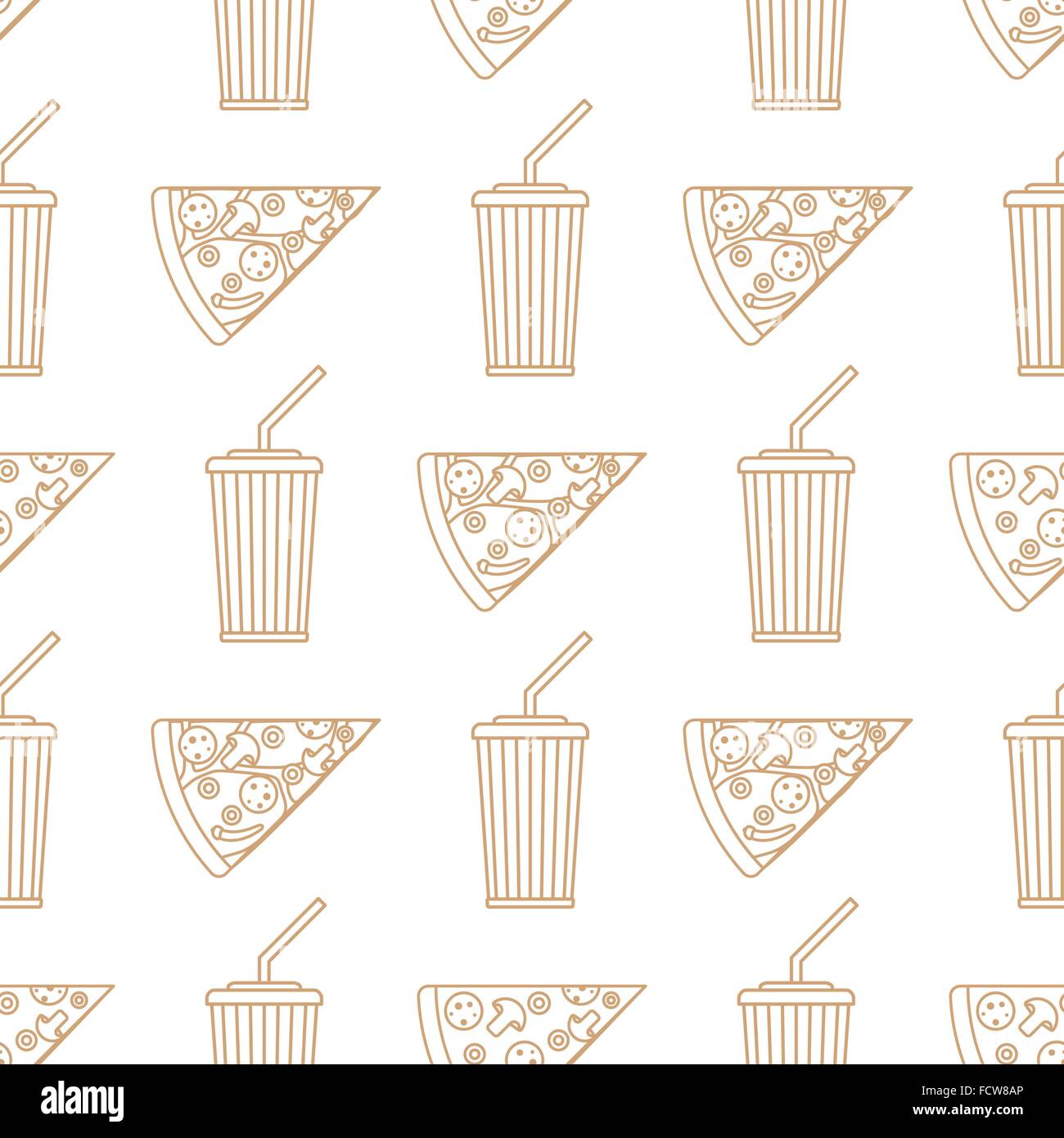 vector brown gold color outline triangle pizza slice mushrooms olives ...