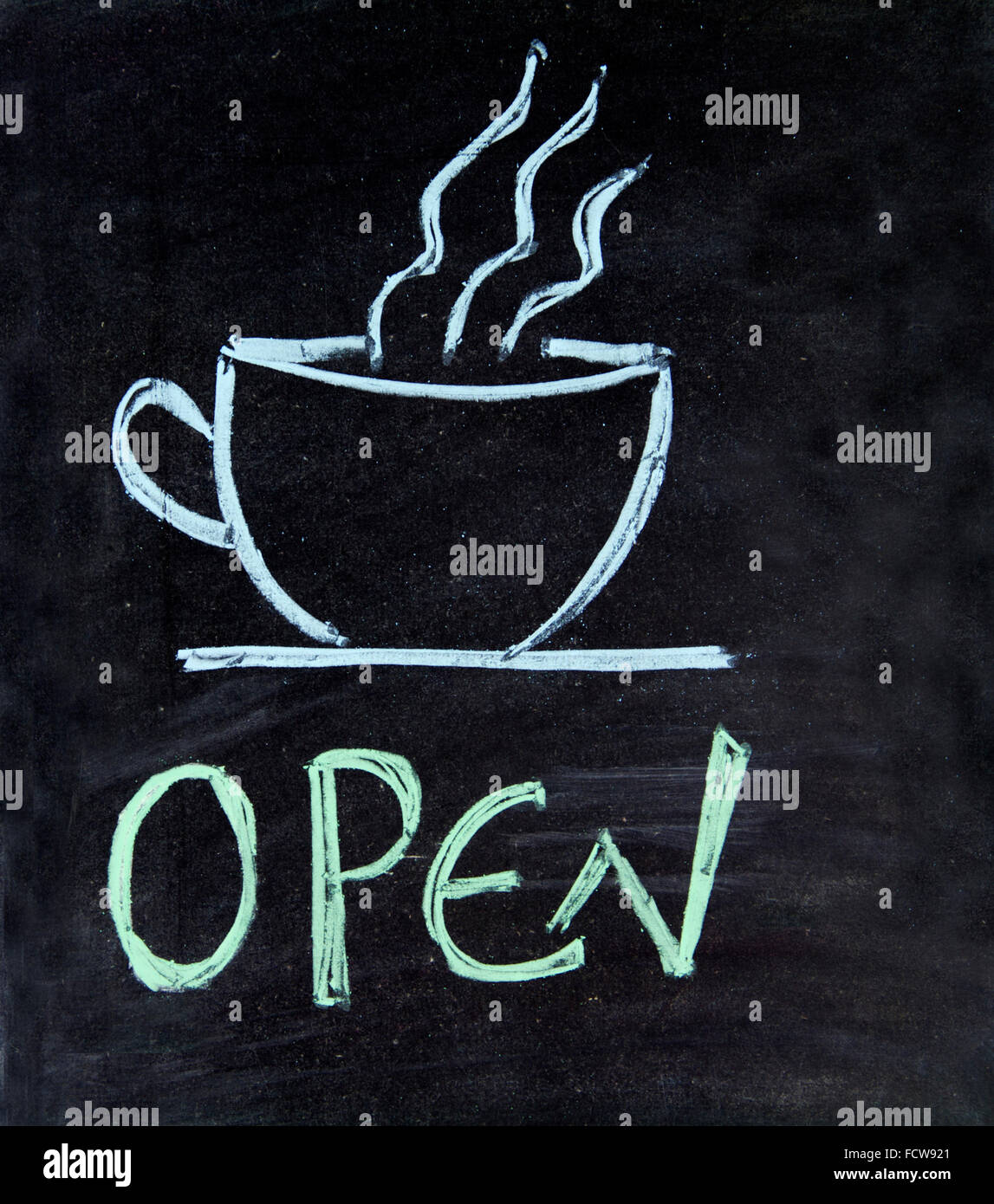 Open sign for bar written on the blackboard Stock Photo - Alamy