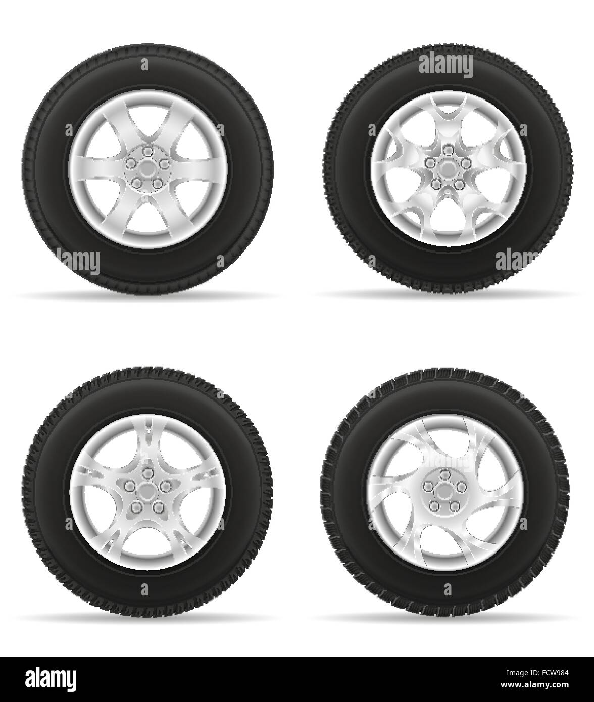 set icons car wheel tire from the disk vector illustration isolated on ...