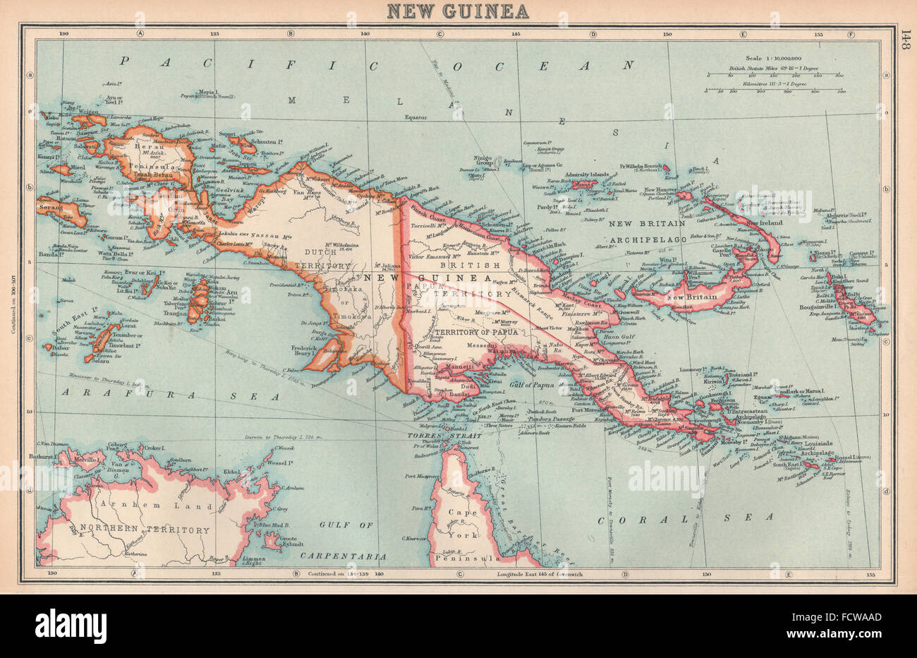 PAPAU NEW GUINEA: British & Dutch territory. New Britain archipelago ...