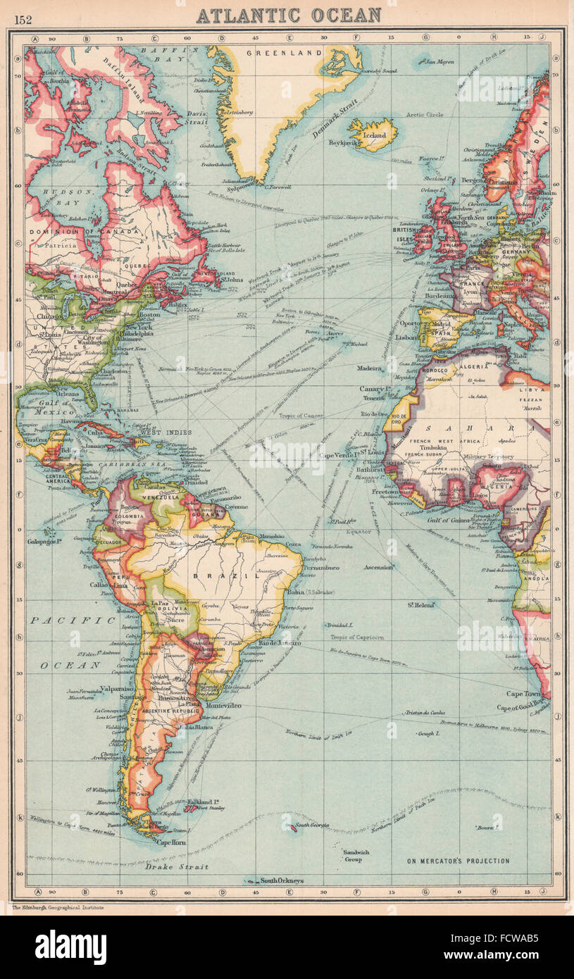 Atlantic Shipping Lanes Map