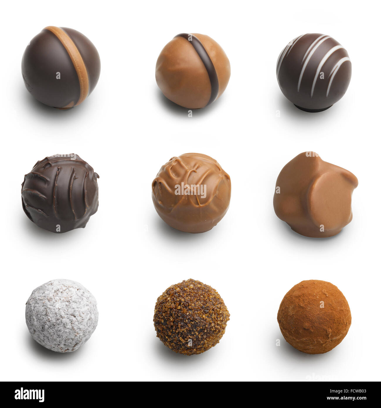 chocolate truffles assortment isolated on white Stock Photo - Alamy