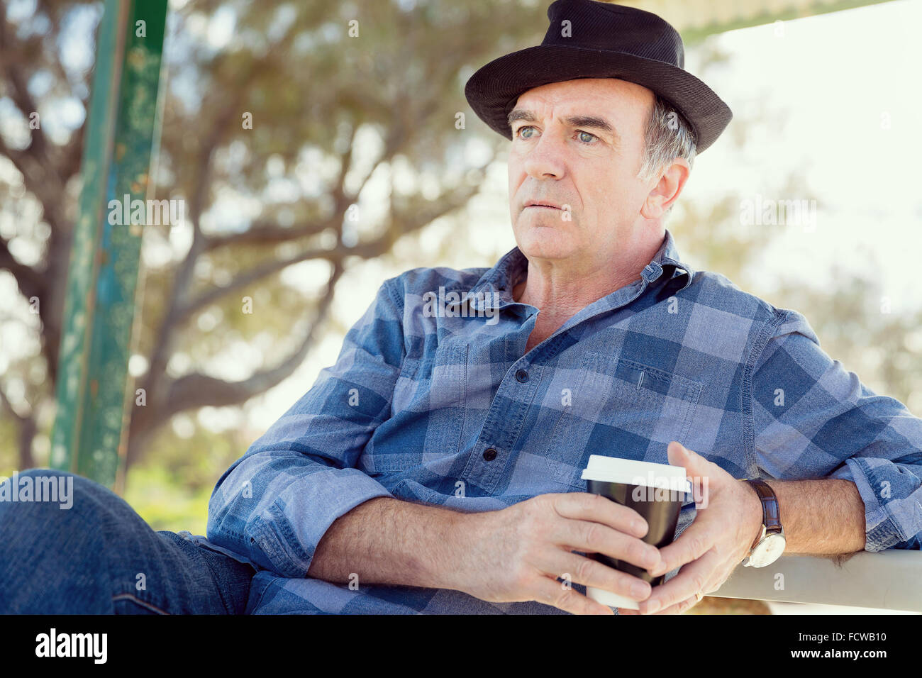 Portrait of an old man outdoors Stock Photo - Alamy