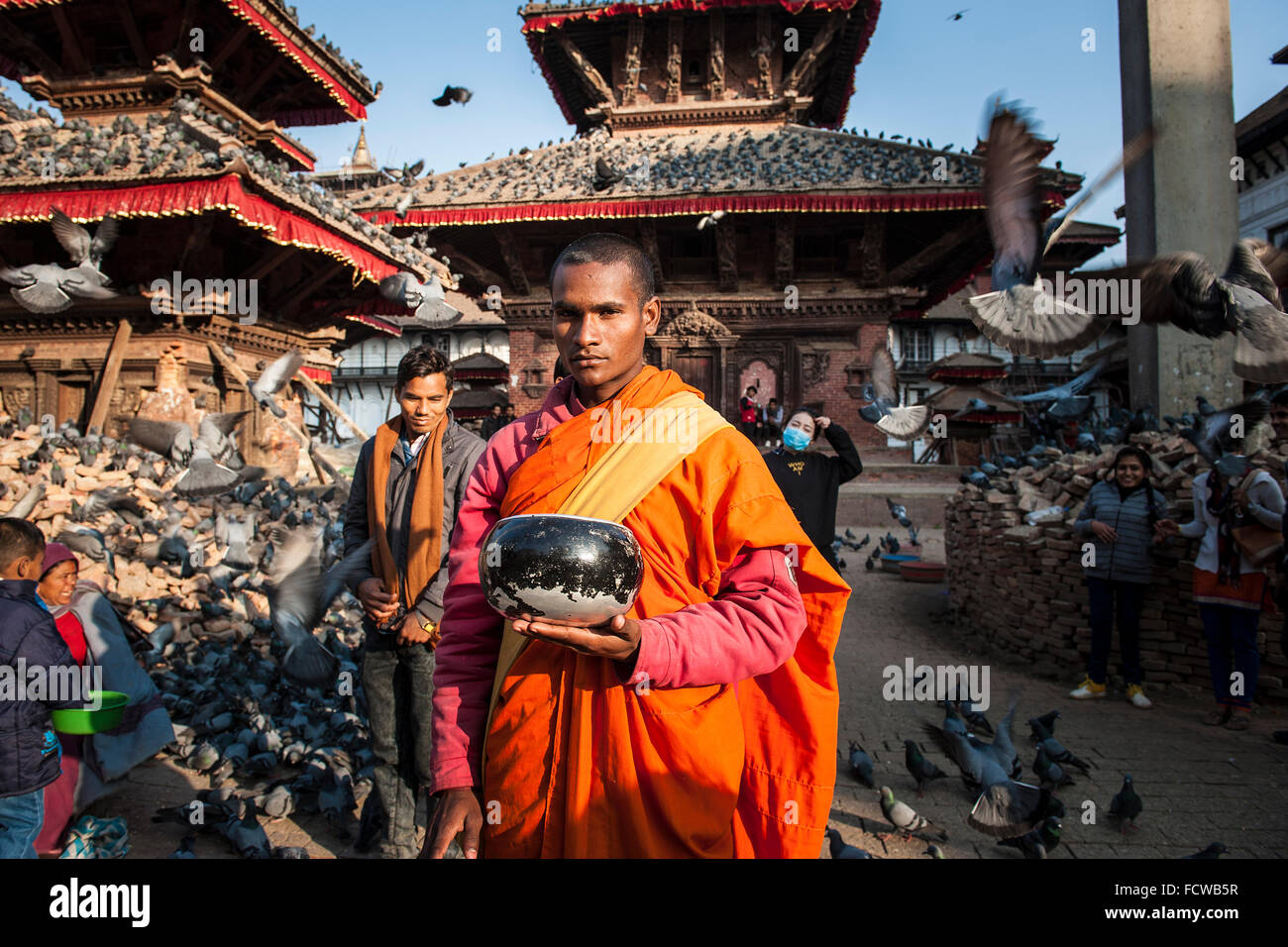 Nepal, Kathmandu, Durbar square, monk Stock Photo - Alamy