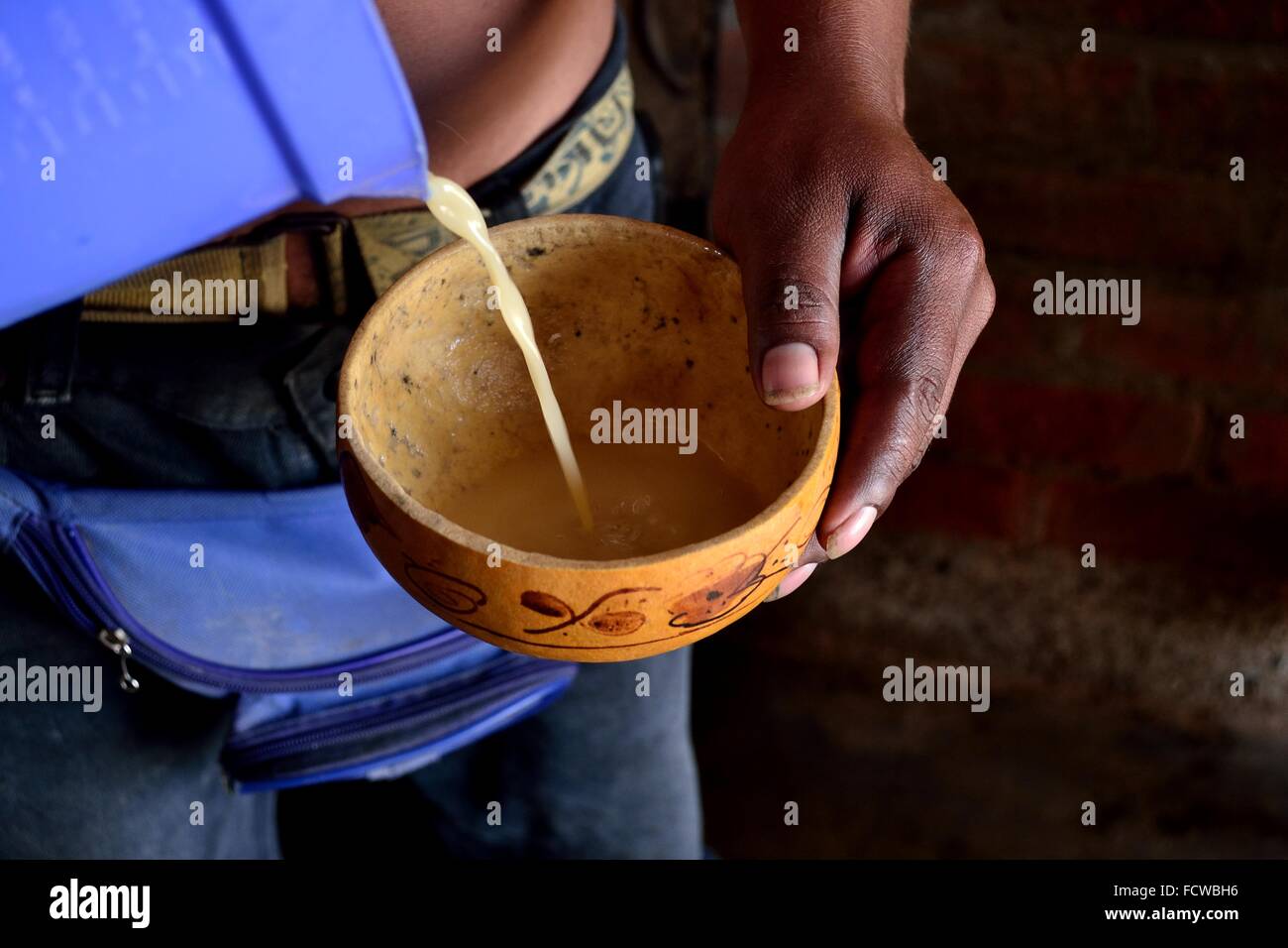 Chicha de Jora - Fermented corn- Typycal house in CATACAOS. Department ...