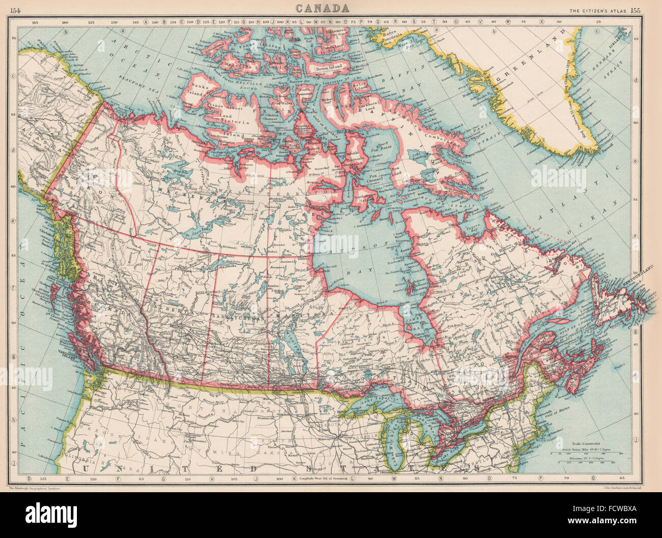 CANADA: Provinces inc. Mackenzie & Keewatin. Newfoundland separate ...