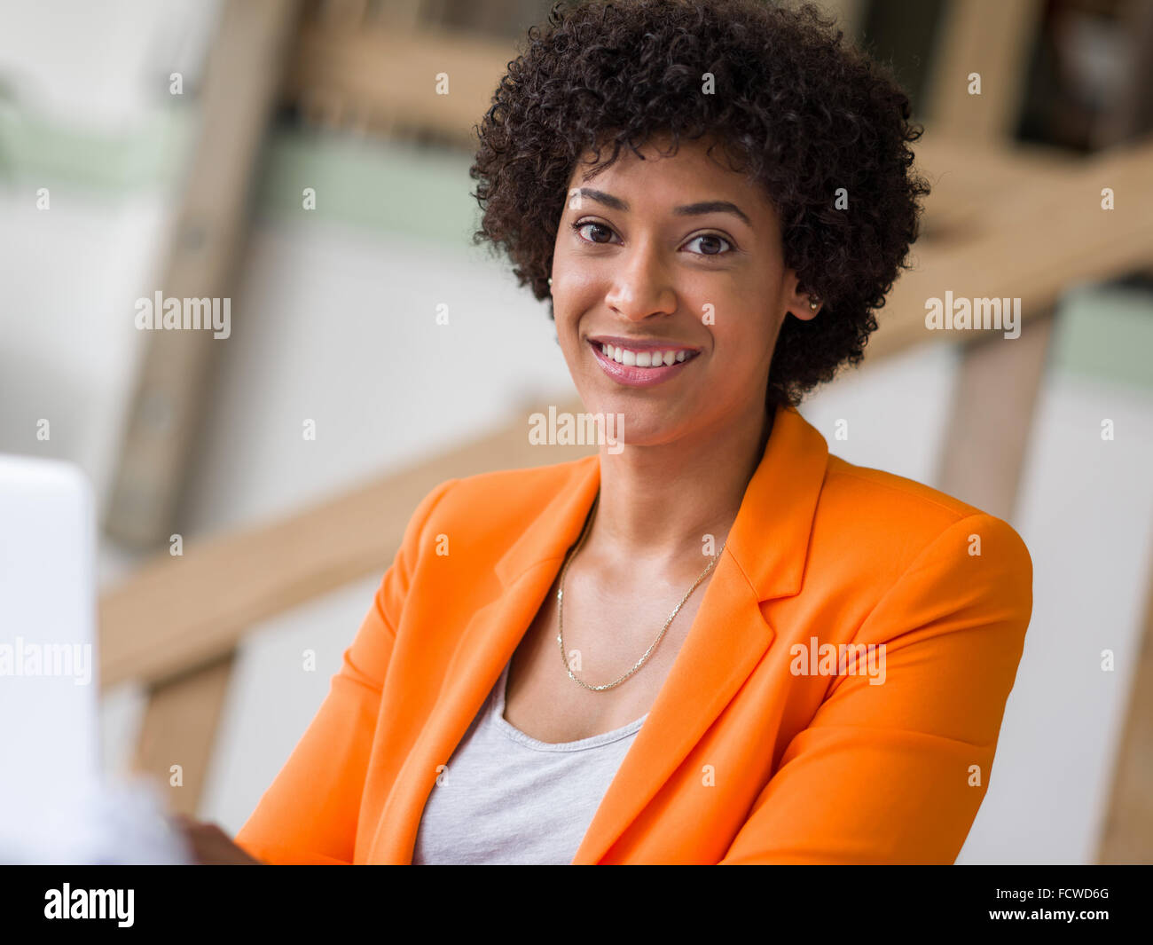 Young female engineer working in office Stock Photo - Alamy