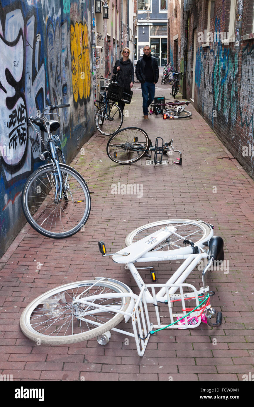 Bicycle / bikes / bike / cycle / cycles left on the ground – by vandals ...