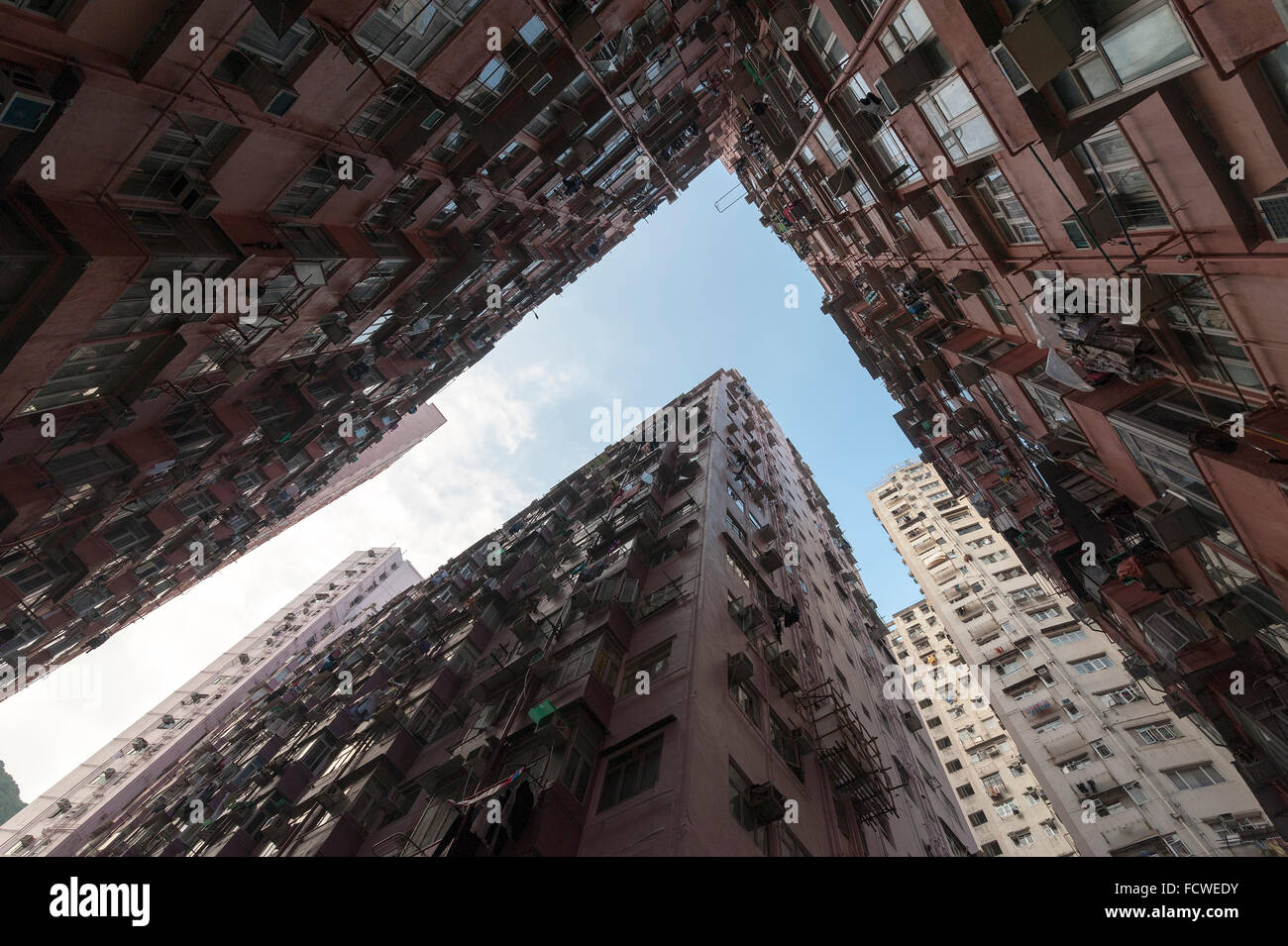 Very Crowded but colorful building group in Hong Kong Stock Photo - Alamy