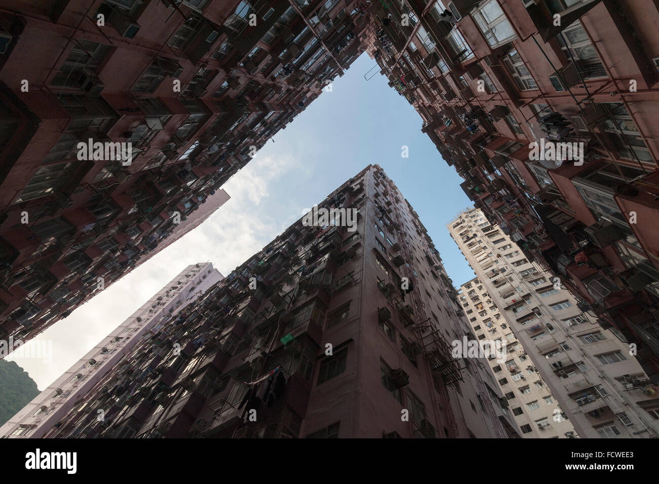 Very Crowded but colorful building group in Hong Kong Stock Photo - Alamy