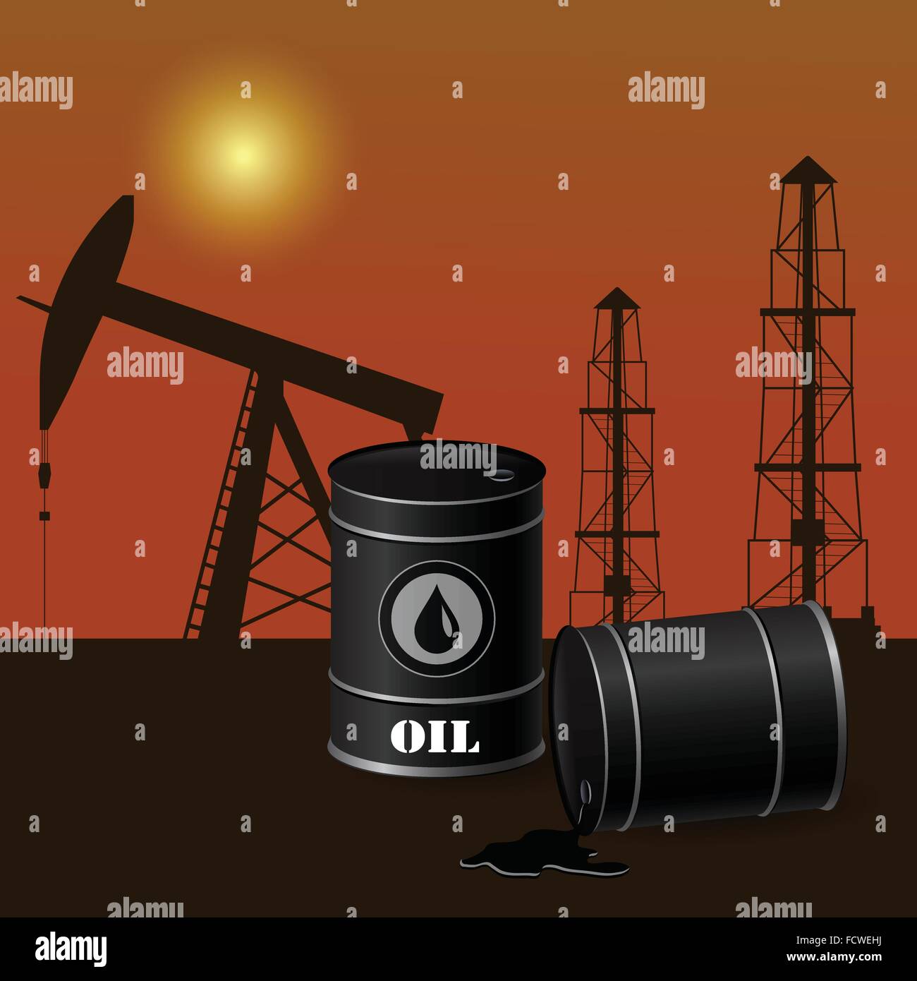 Two oil barrels Stock Vector Images - Alamy