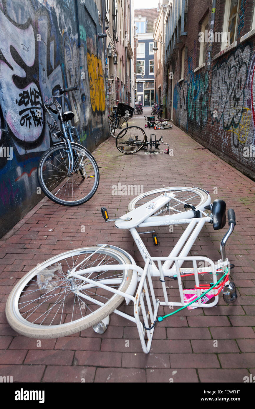 Bicycle / bikes / bike / cycle / cycles left on the ground – by vandals ...