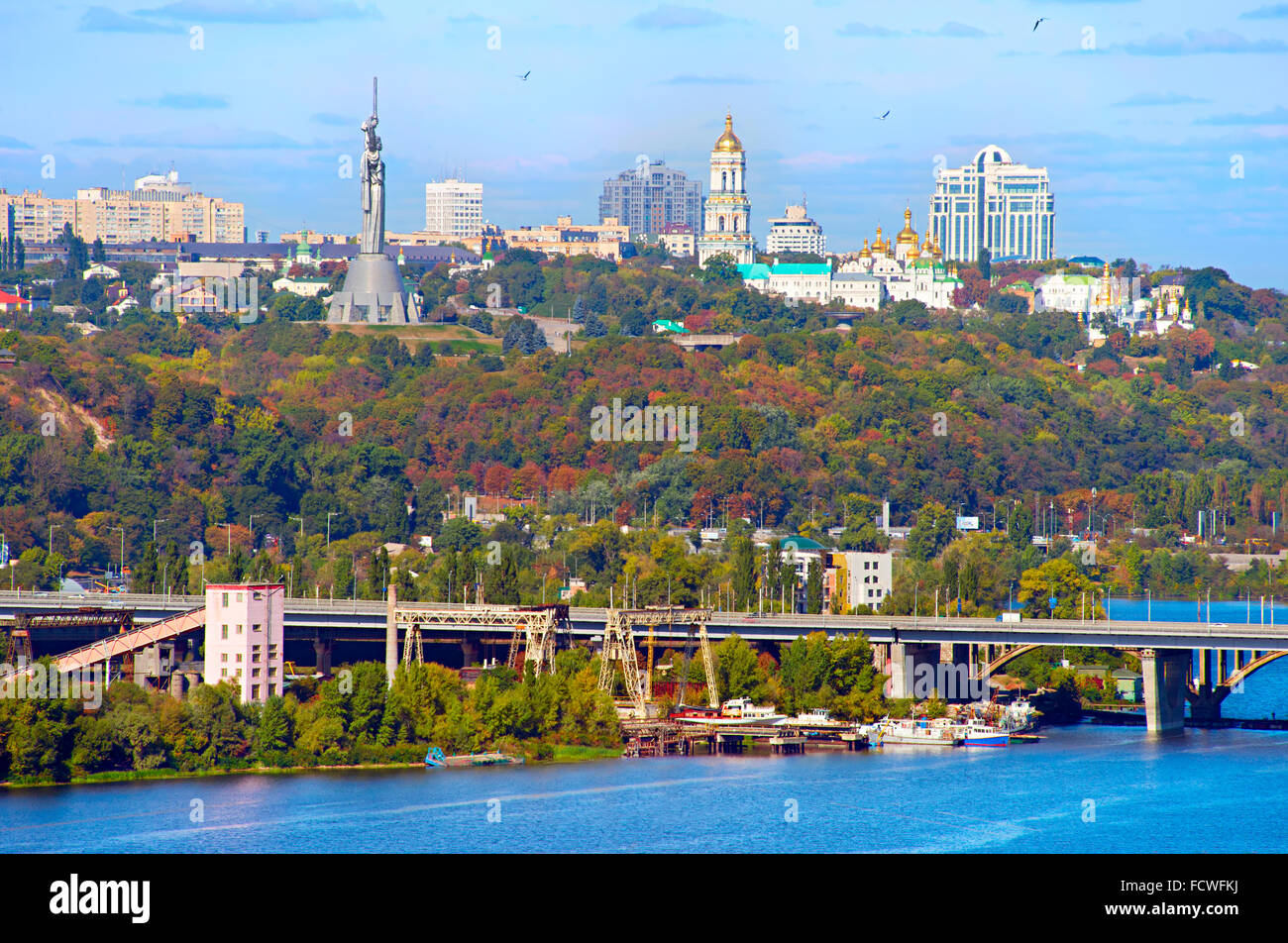 Skyline of Kiev - the capital of Ukraine in the sunshine day Stock ...