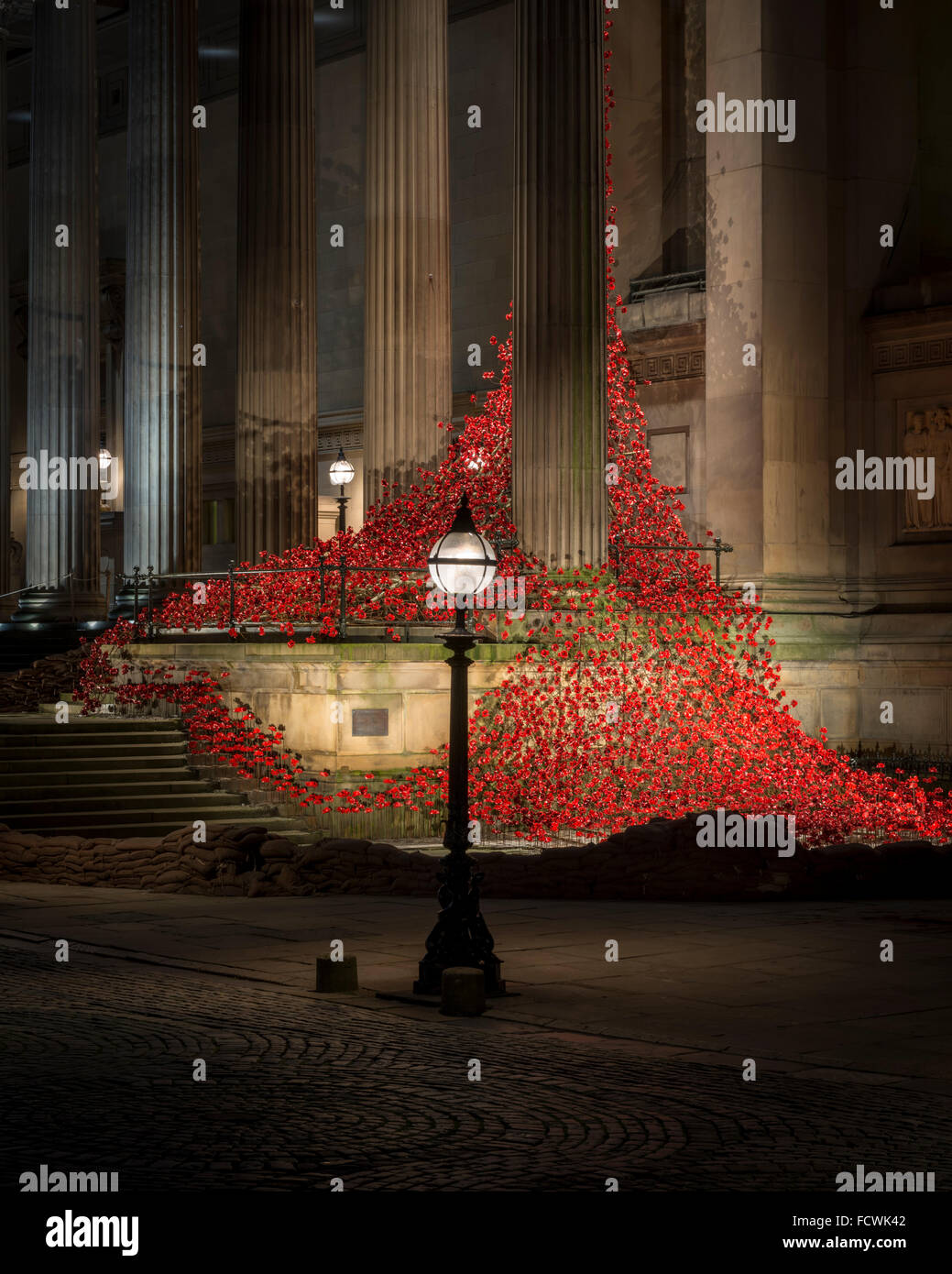 Weeping Window poppy installation at St.George's Hall,Liverpool Stock ...