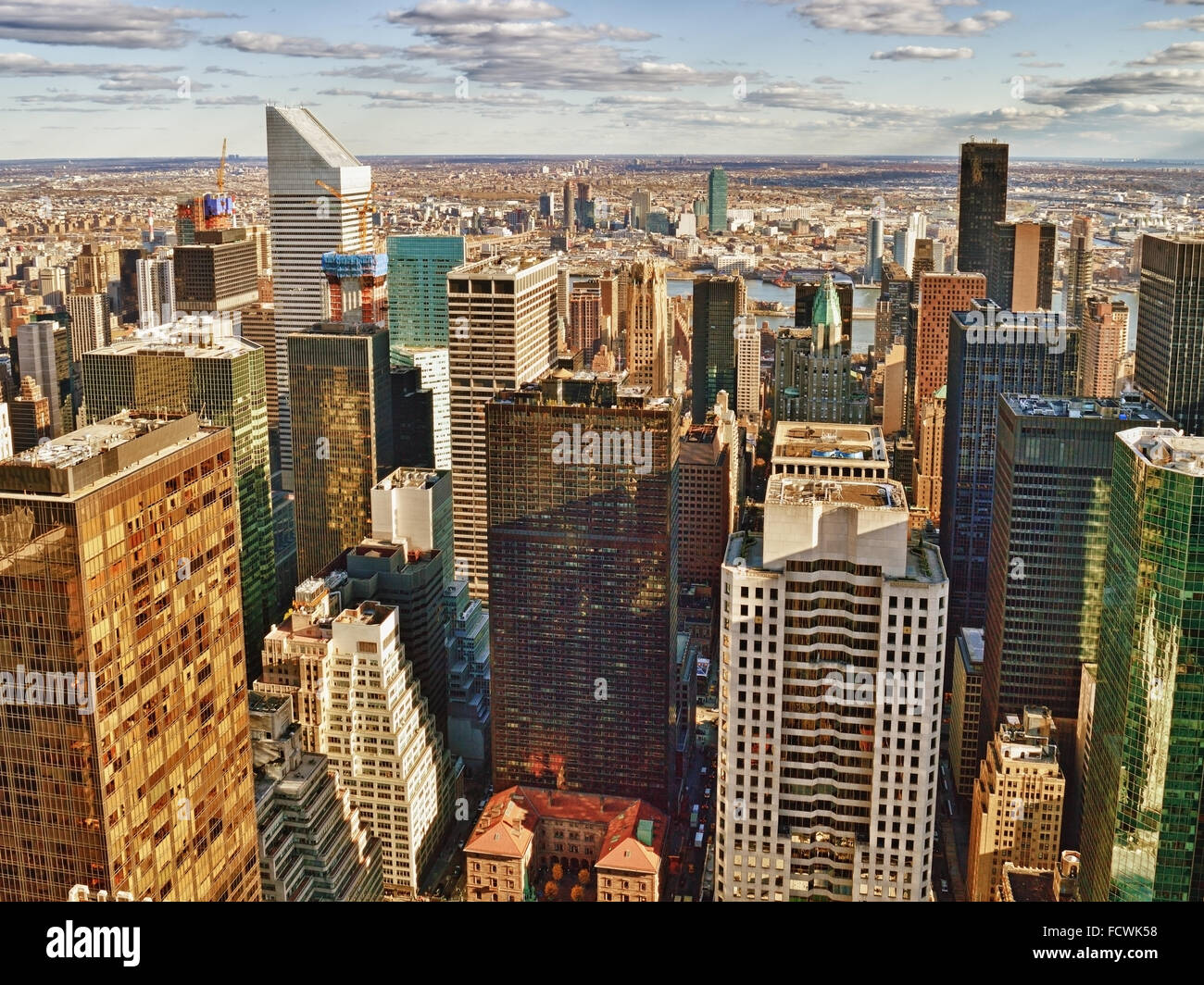 Aerial view of the New York City at sunny day Stock Photo - Alamy