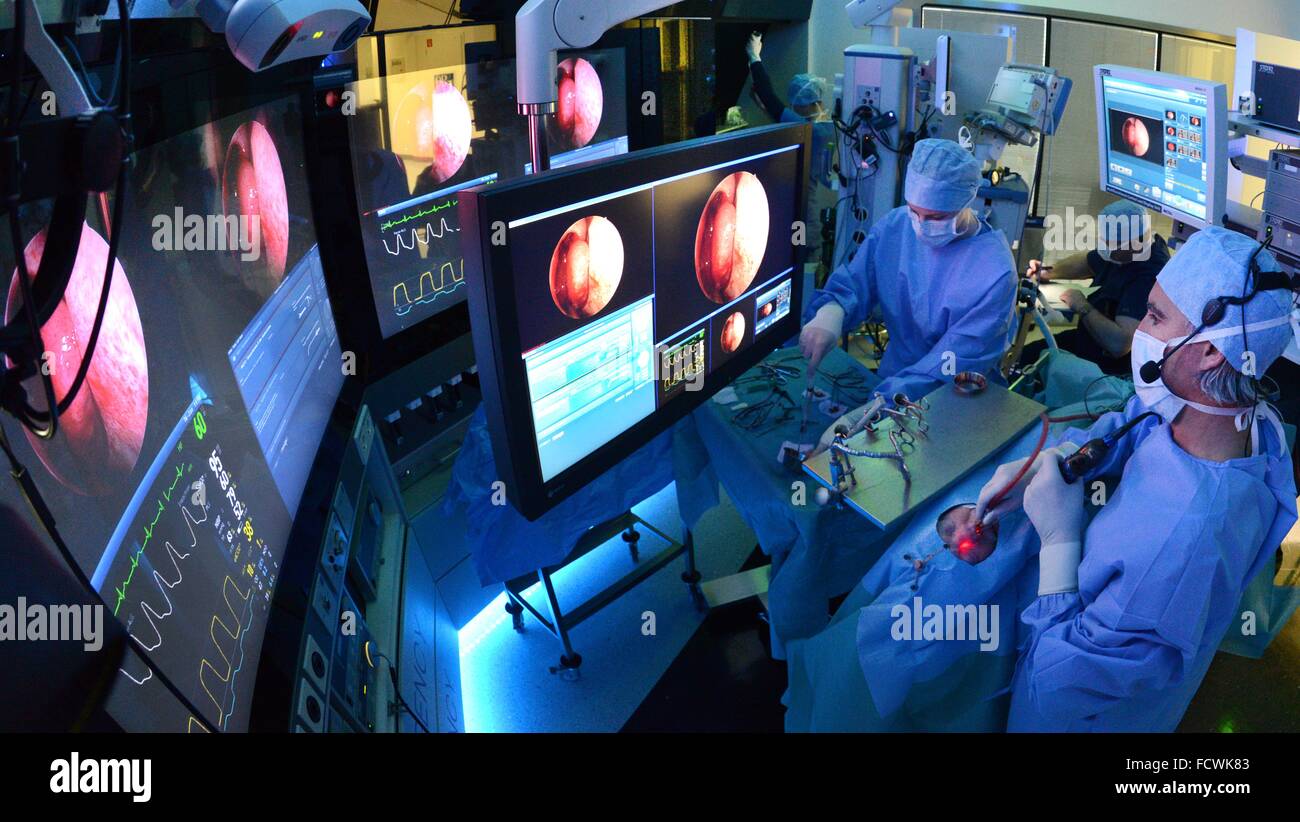 Leipzig, Germany. 18th Jan, 2016. Gero Strauss (R) performs a nose ...