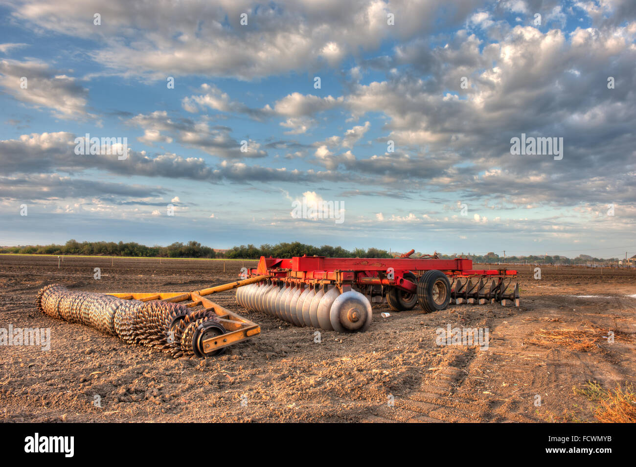 Disc harrow dragging assembly for farm tractor Stock Photo - Alamy