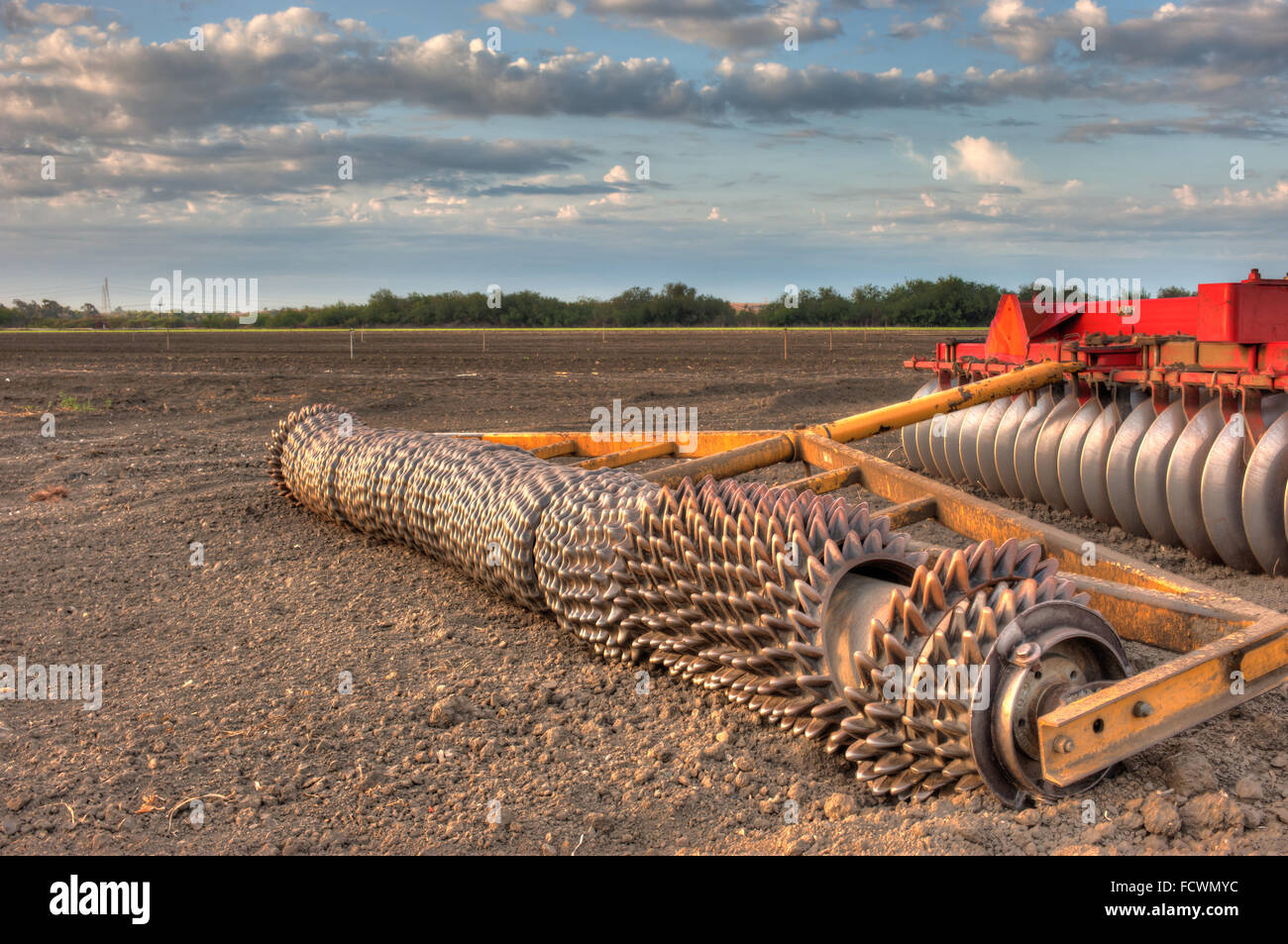 Disc harrow attachment for farm tractor Stock Photo - Alamy