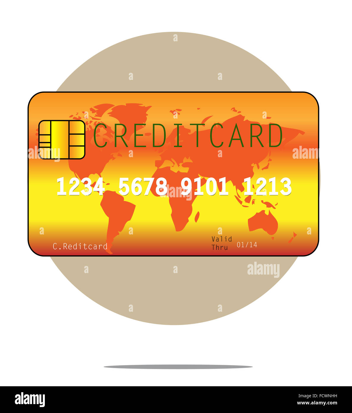 Illustration of a creditcard with circle background Stock Photo - Alamy