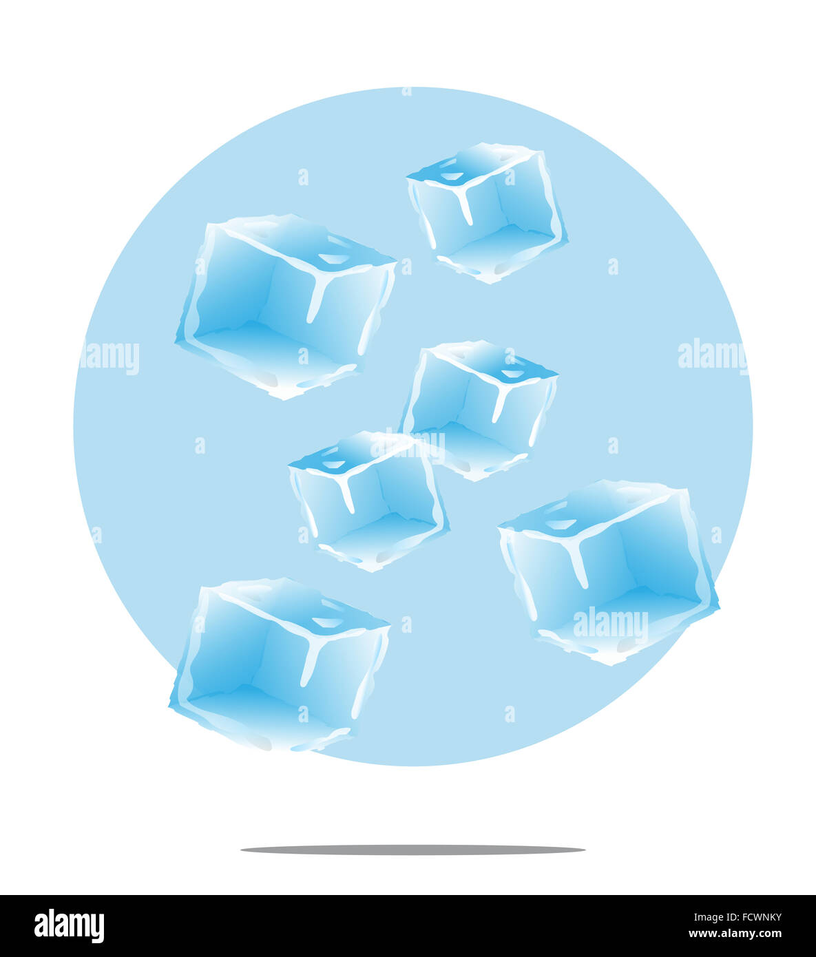 Illustration of falling ice cubes with light blue background Stock ...