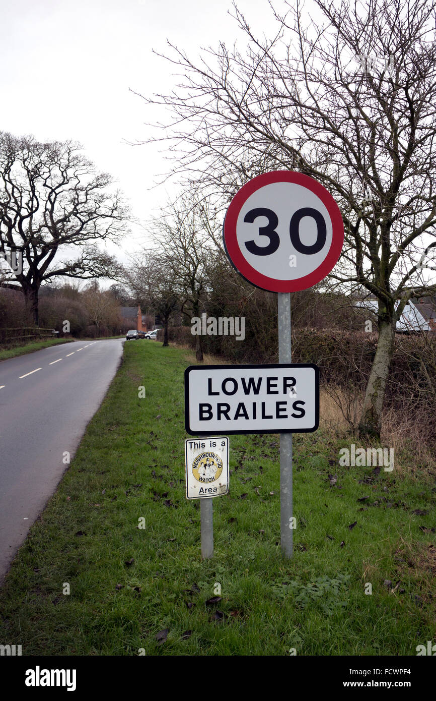 Lower Brailes village sign, Warwickshire, England, UK Stock Photo - Alamy