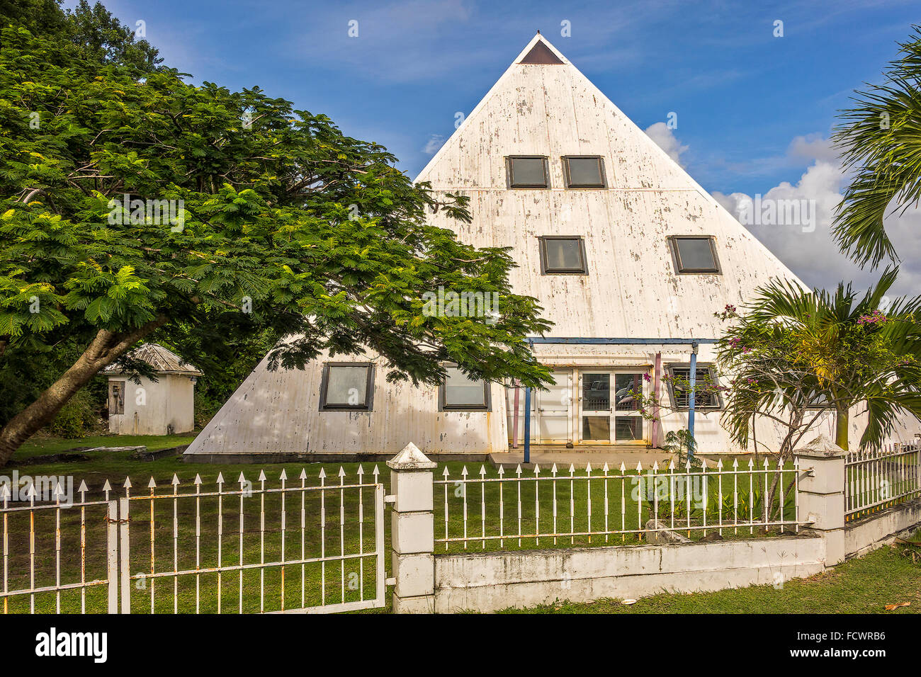 Pyramid Shaped Building St. Lucia West Indies Stock Photo - Alamy